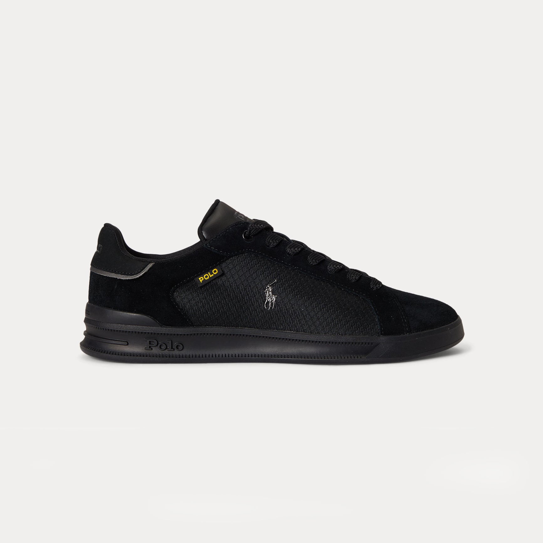 Polo Ralph Lauren HRT CT UTILY Mens Court Trainers Black/Black | Shuperb