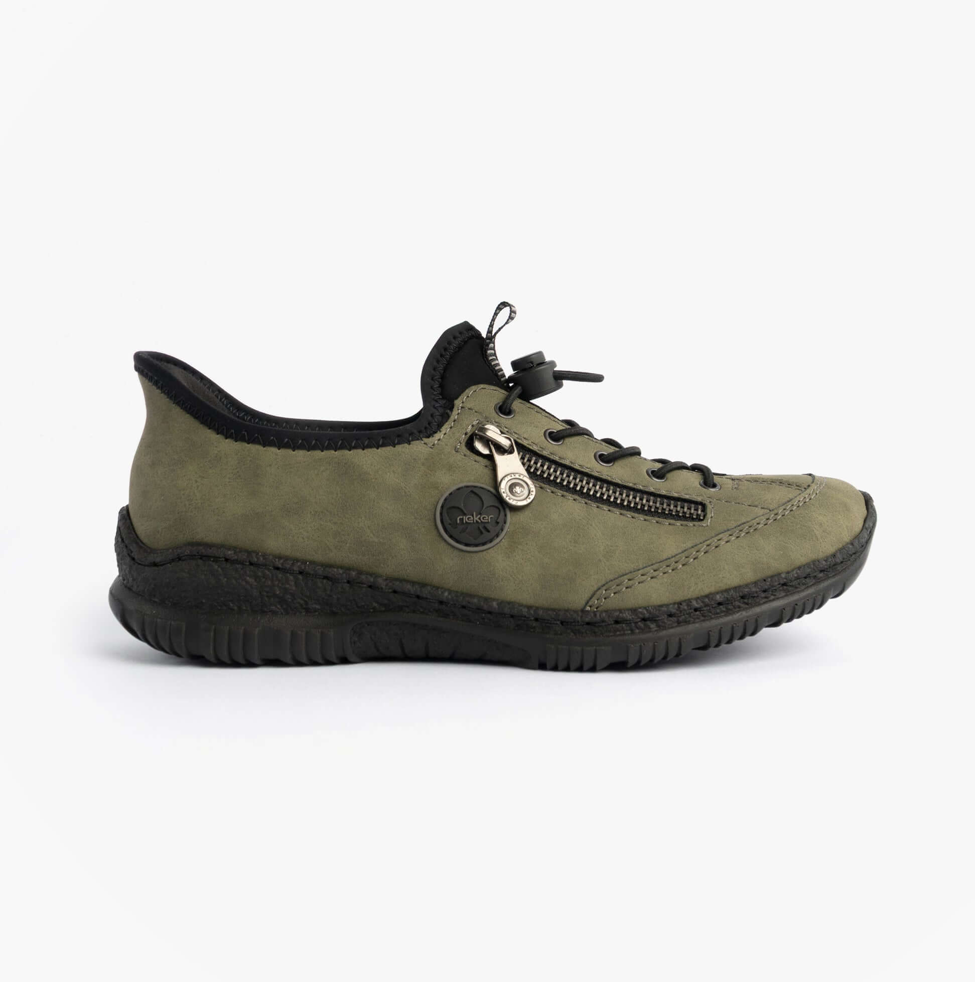 Rieker N3267-54 Nikita Womens Bungee Lace Shoes Green | Shuperb